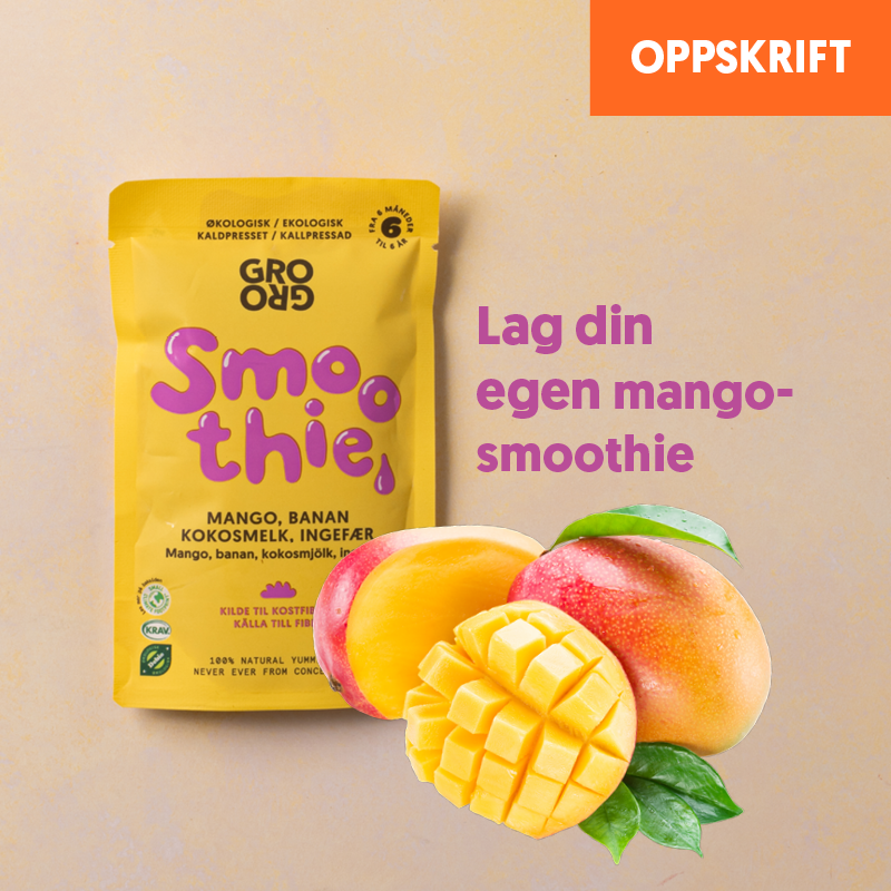 Hjemmelaget GroGro smoothie med mango og banan – GroGro & Møtsch